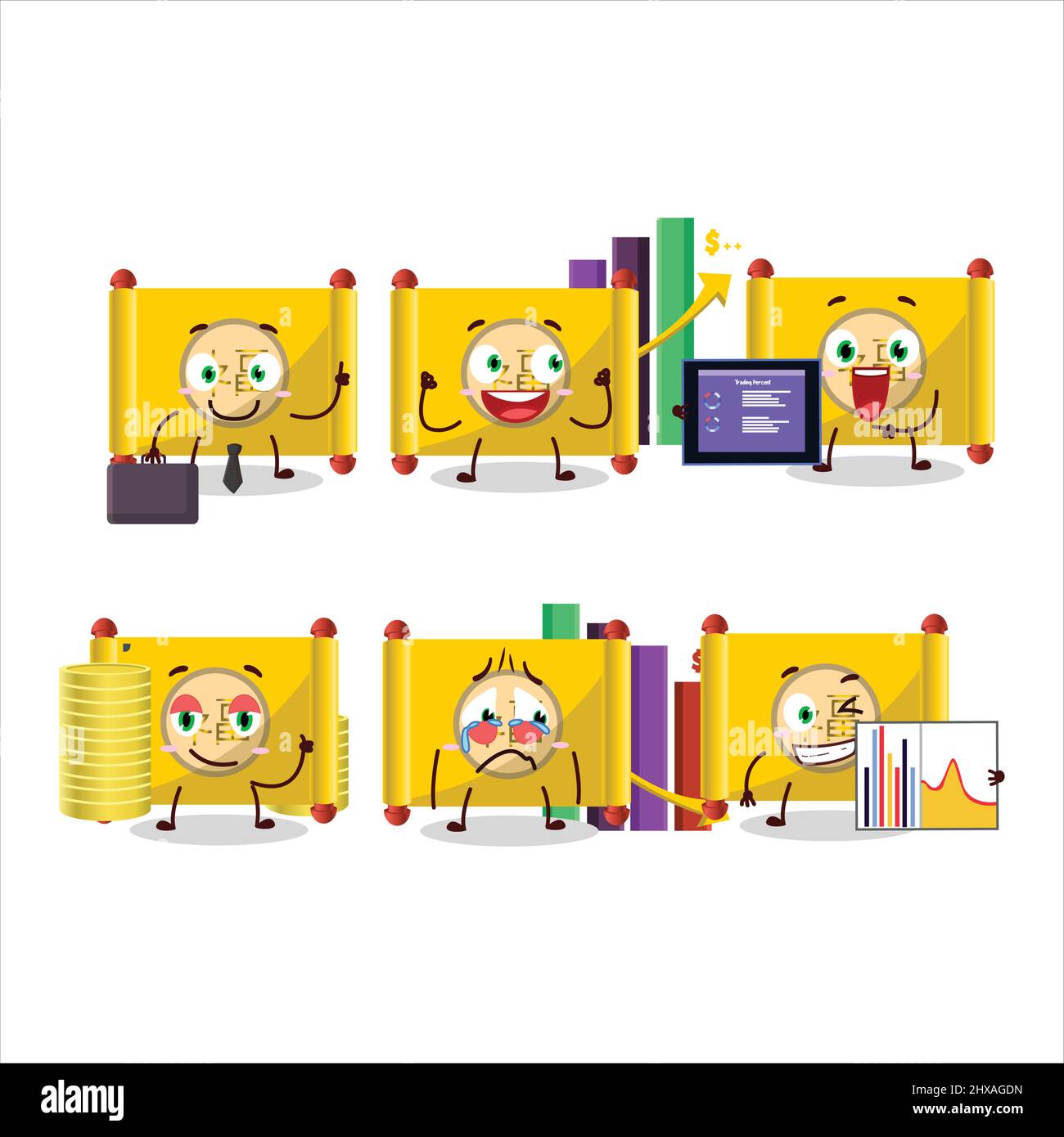 Yellow paper roll chinese character designs as a trader investment ...