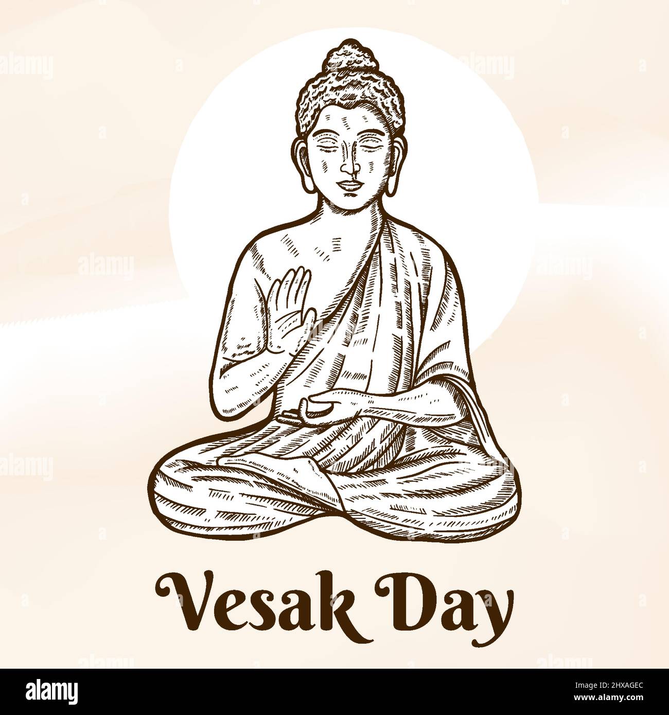 hand drawn vesak day illustration Stock Vector Image & Art - Alamy