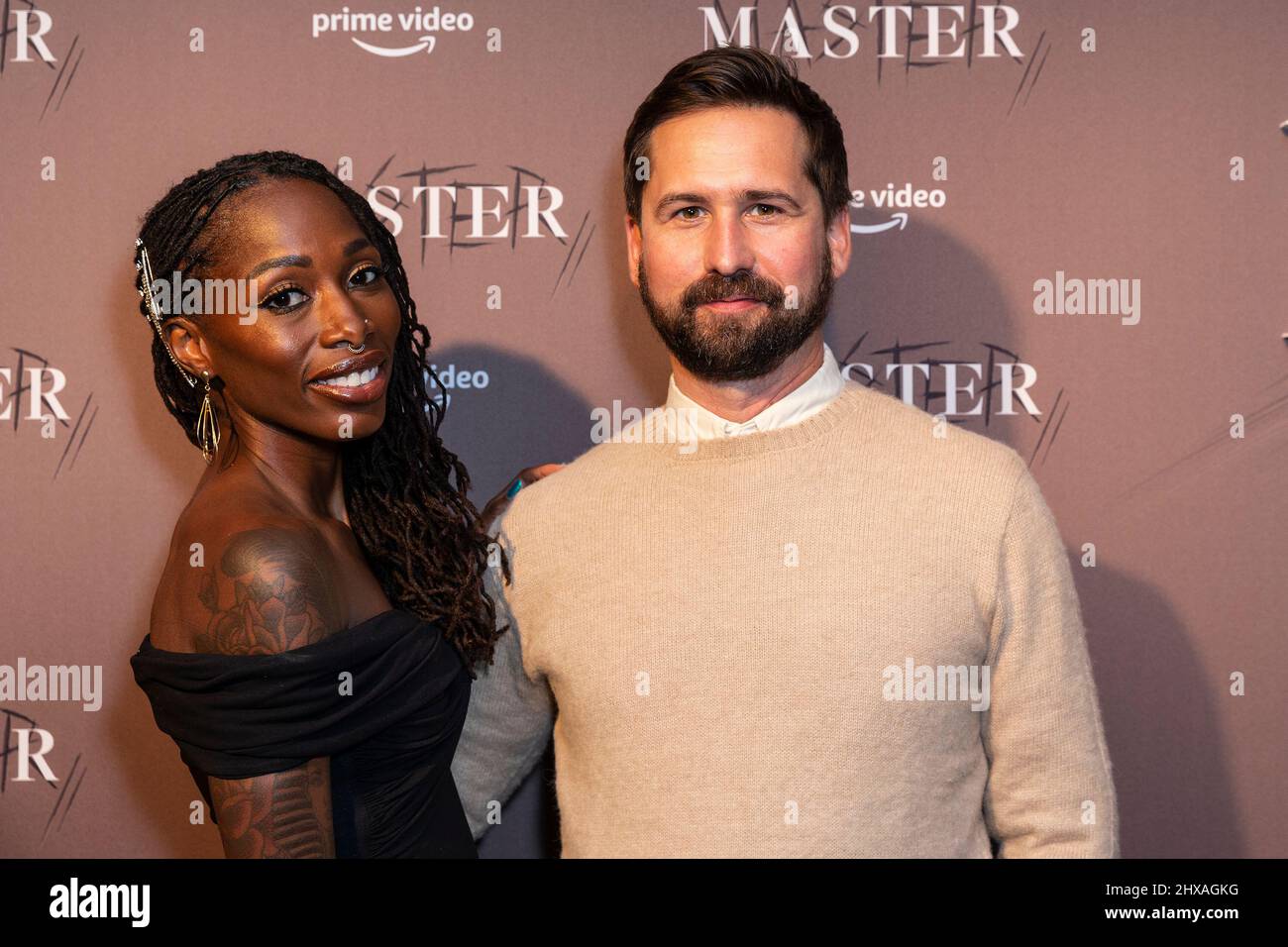Mariama Diallo and Benjamin Dickinson attend the premiere of "Master ...
