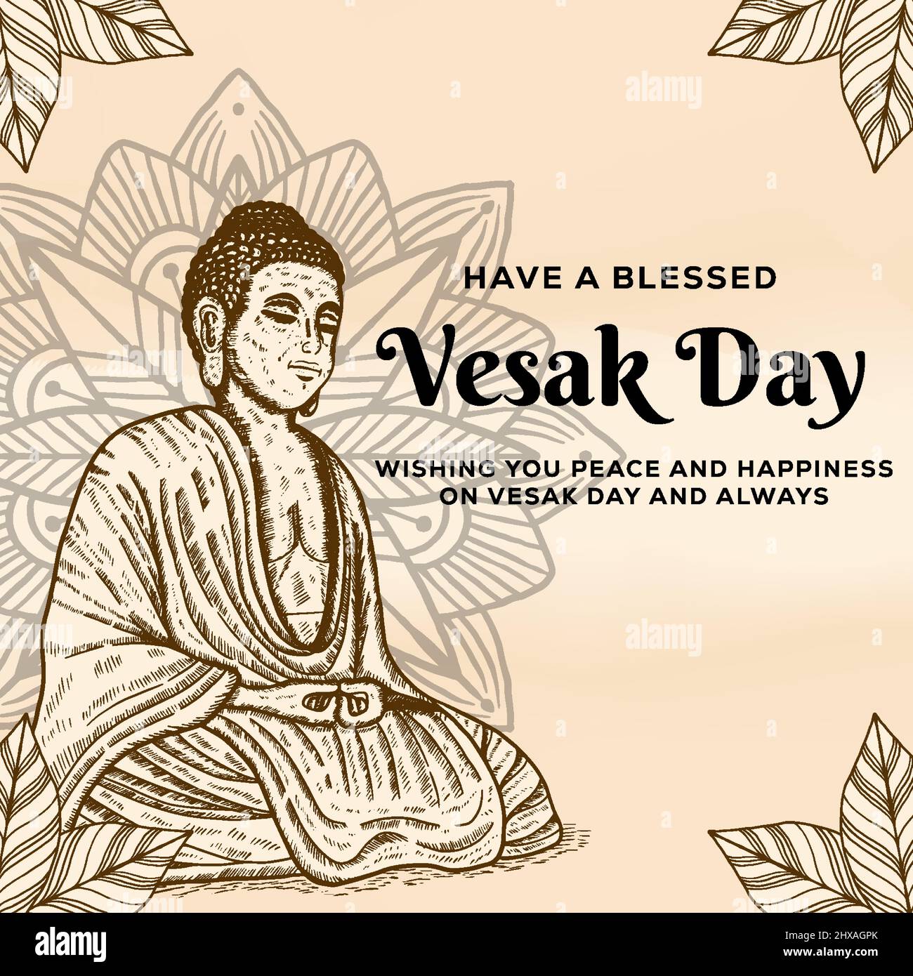 Vesak day illustration design hand drawn Stock Vector Image & Art - Alamy