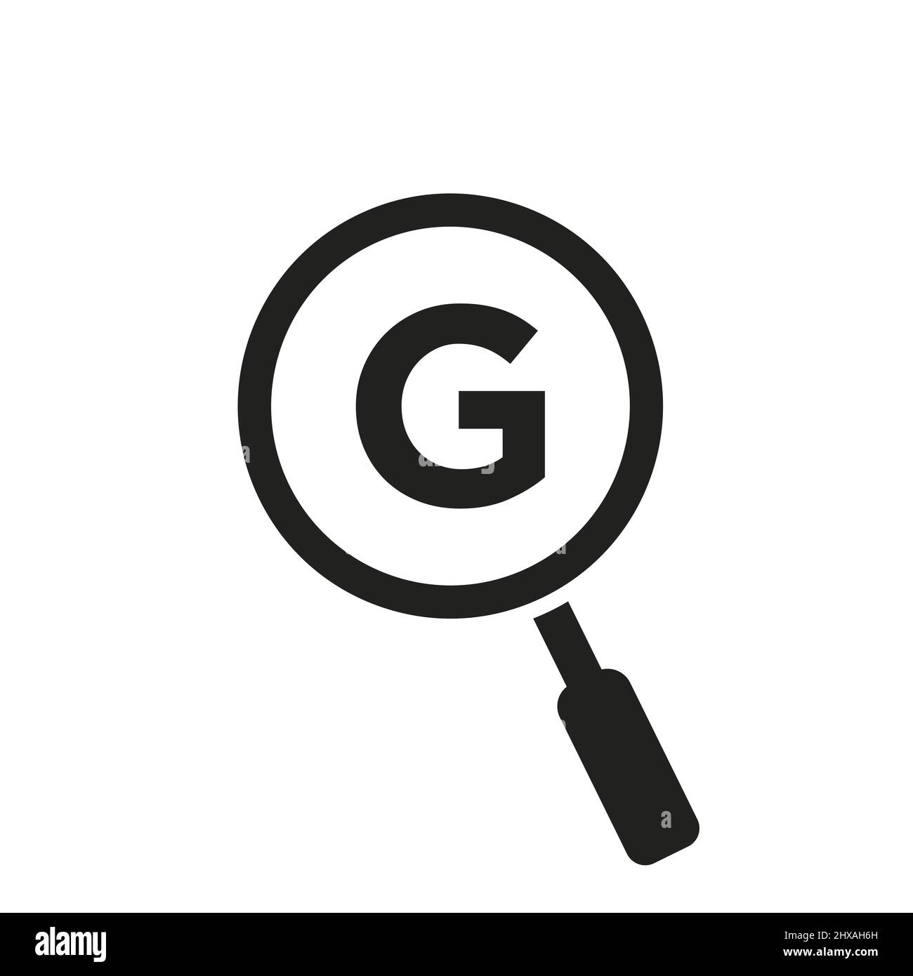 Search Logo On Letter G Vector Template. Magnifying Glass On Letter G ...