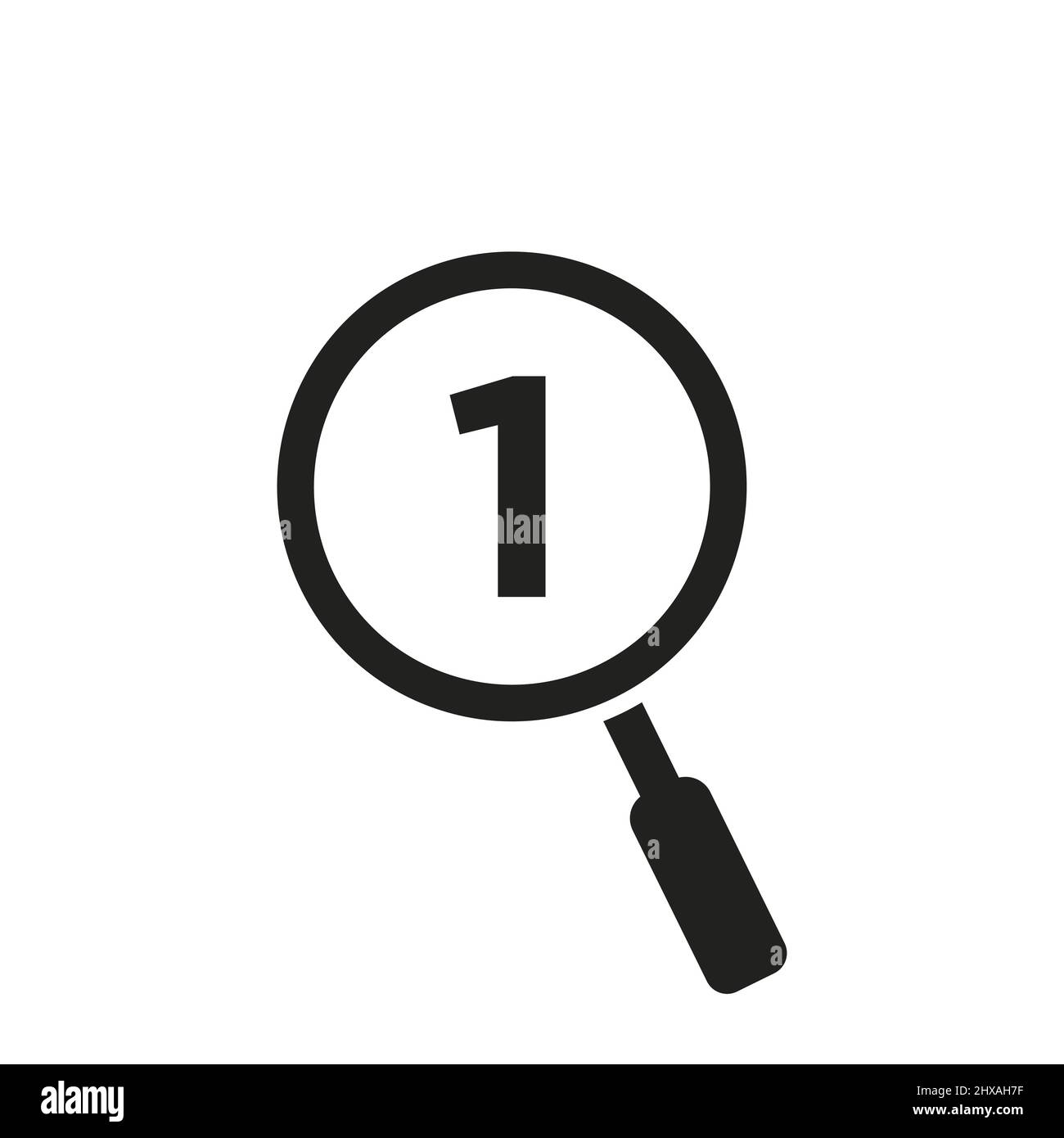 Search Logo On Letter 1 Vector Template. Magnifying Glass On Letter 1 ...