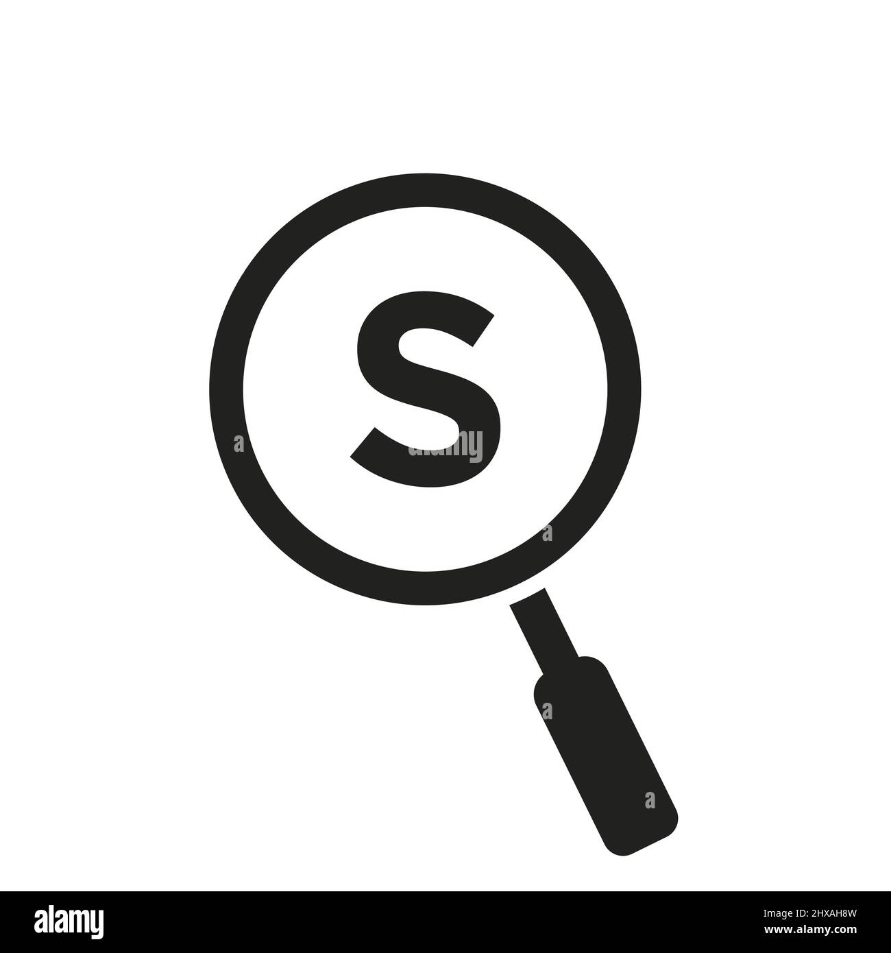 Search Logo On Letter S Vector Template. Magnifying Glass On Letter S ...