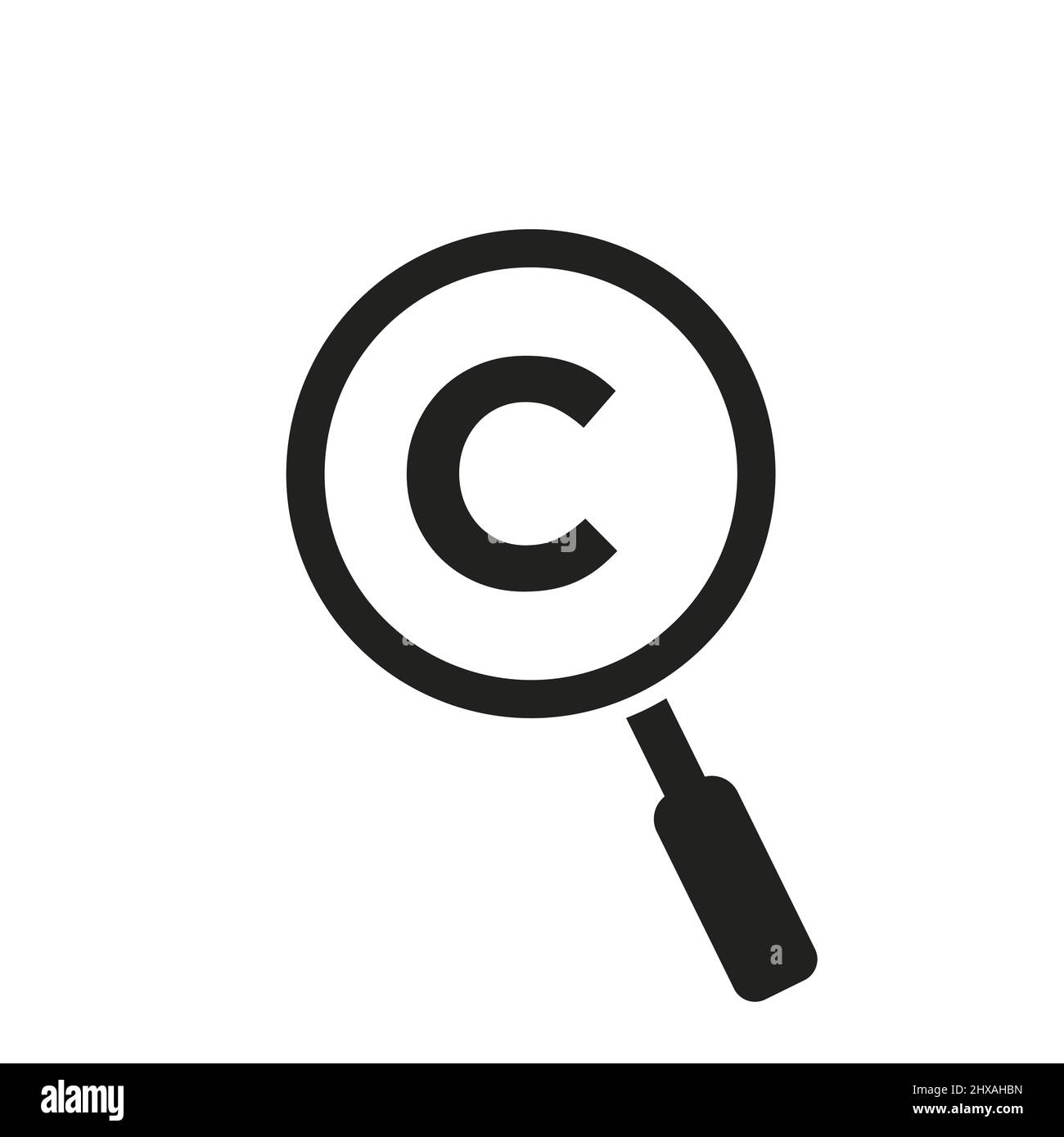 Search Logo On Letter C Vector Template. Magnifying Glass On Letter C ...