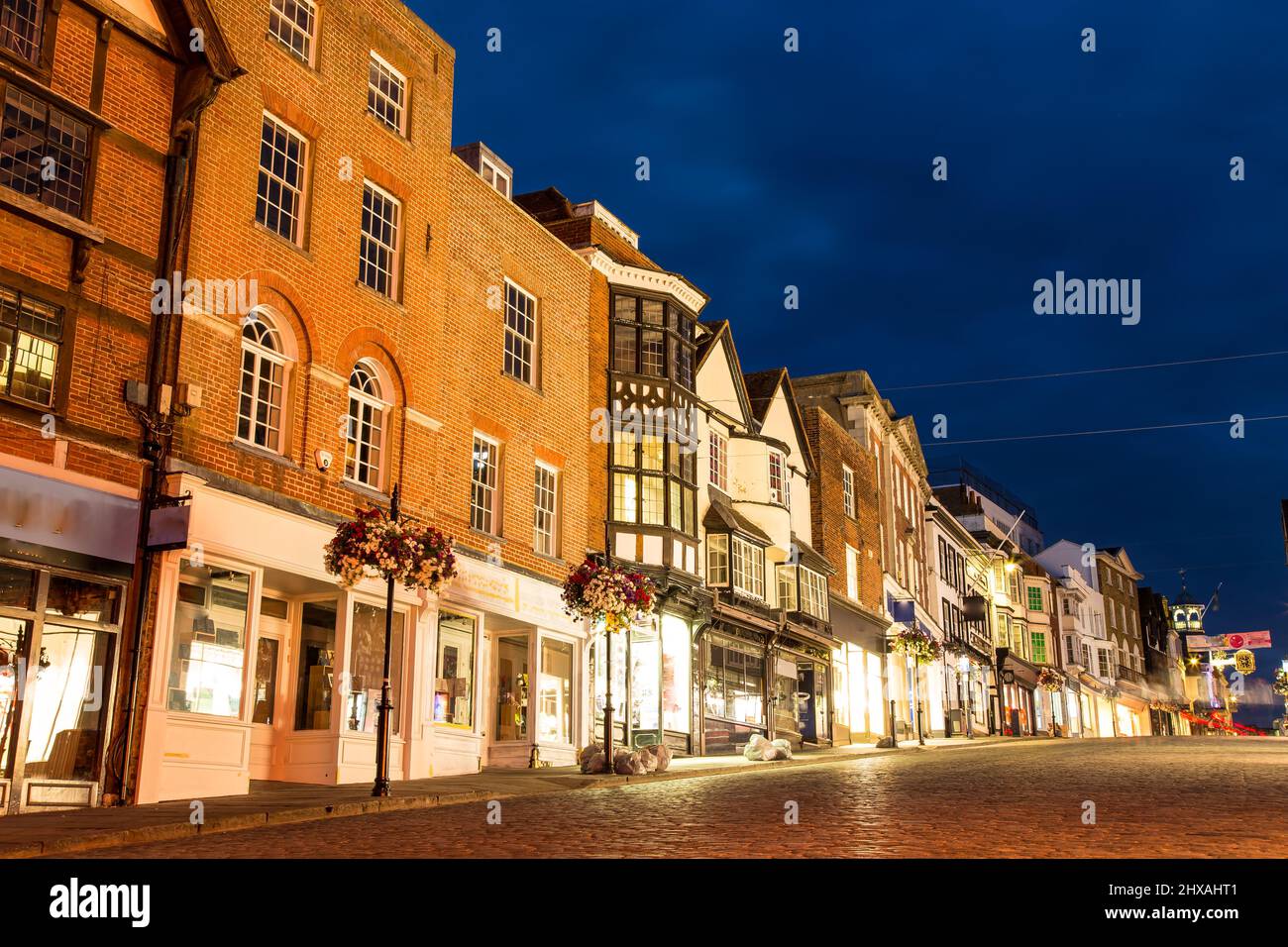 Guildford High Street at night Surrey England Stock Photo - Alamy