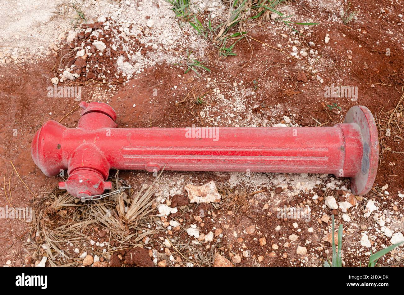 Fire Hydrant On Ground Stock Photo - Alamy
