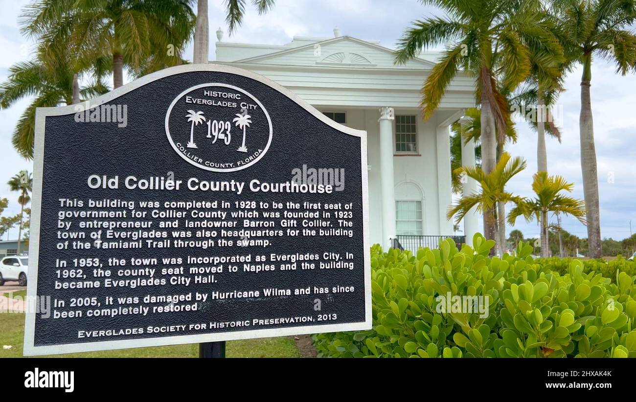 Old Collier County Courthouse and Old City Hall in Everglades City ...