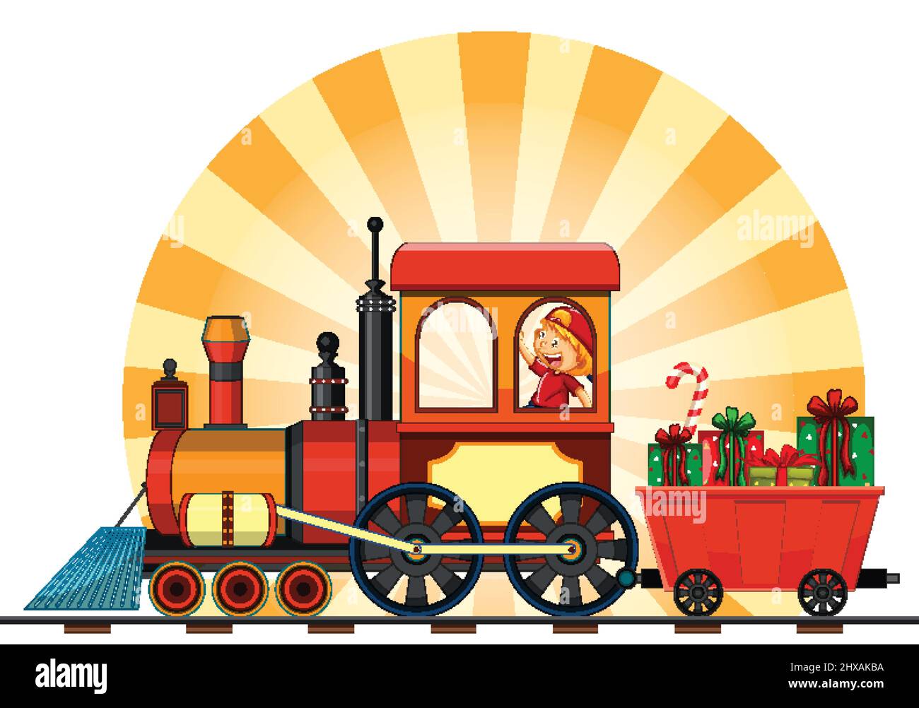 Train with natural scene illustration Stock Vector Image & Art - Alamy