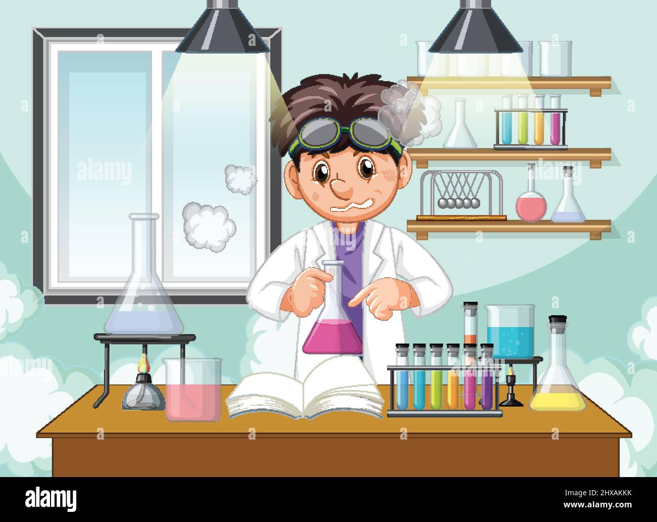 A scientist experiment in the lab illustration Stock Vector Image & Art ...