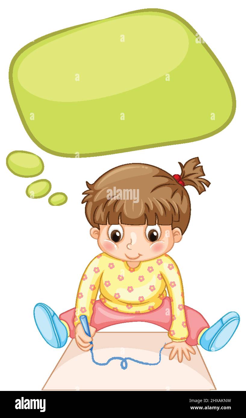 A girl drawing with callout illustration Stock Vector Image & Art - Alamy