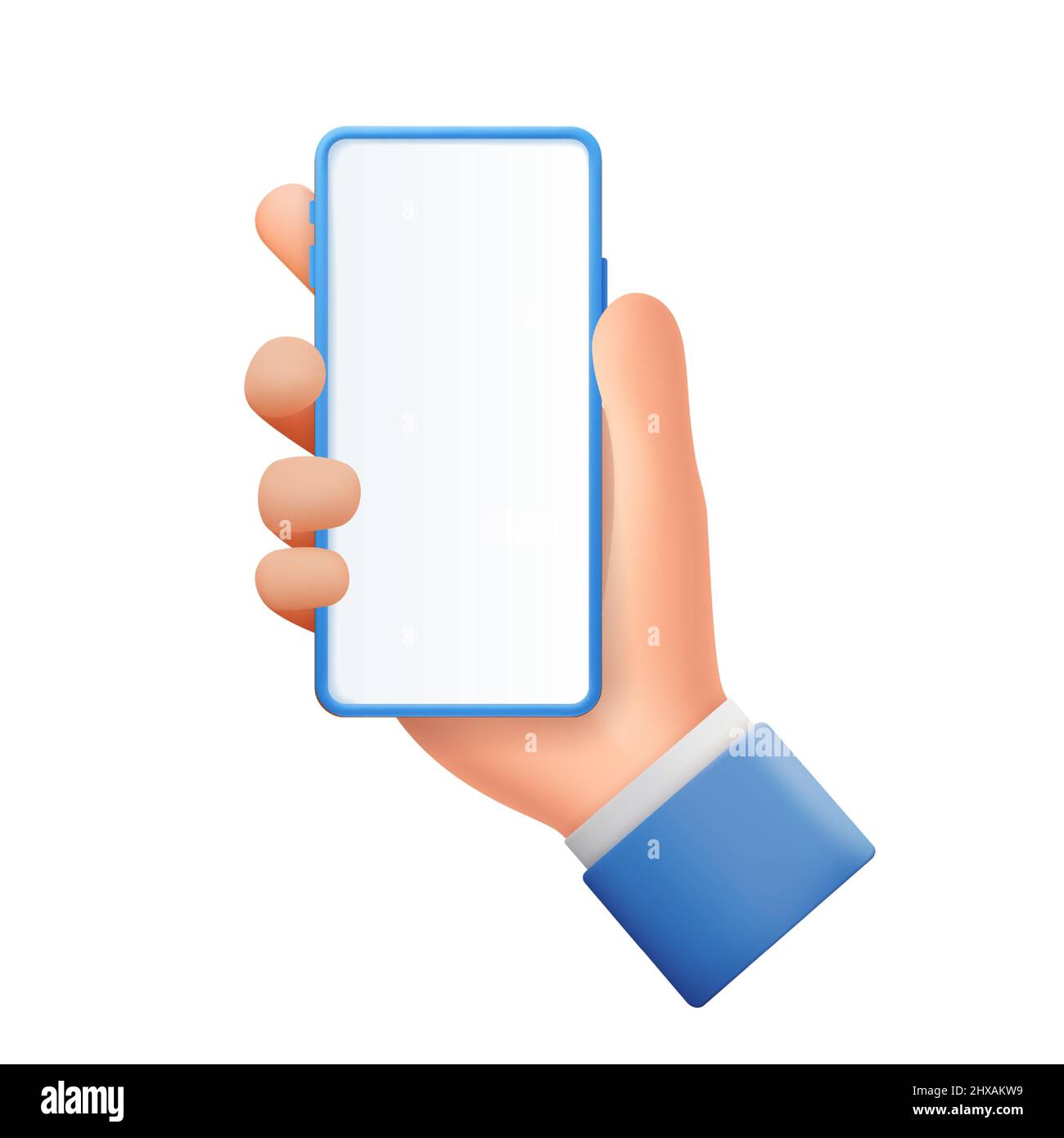 3D hand holding smartphone Stock Vector Image & Art - Alamy