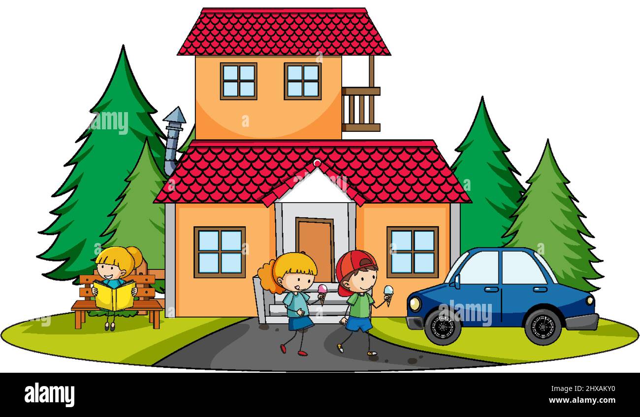 Doodle house cartoon design illustration Stock Vector Image & Art - Alamy