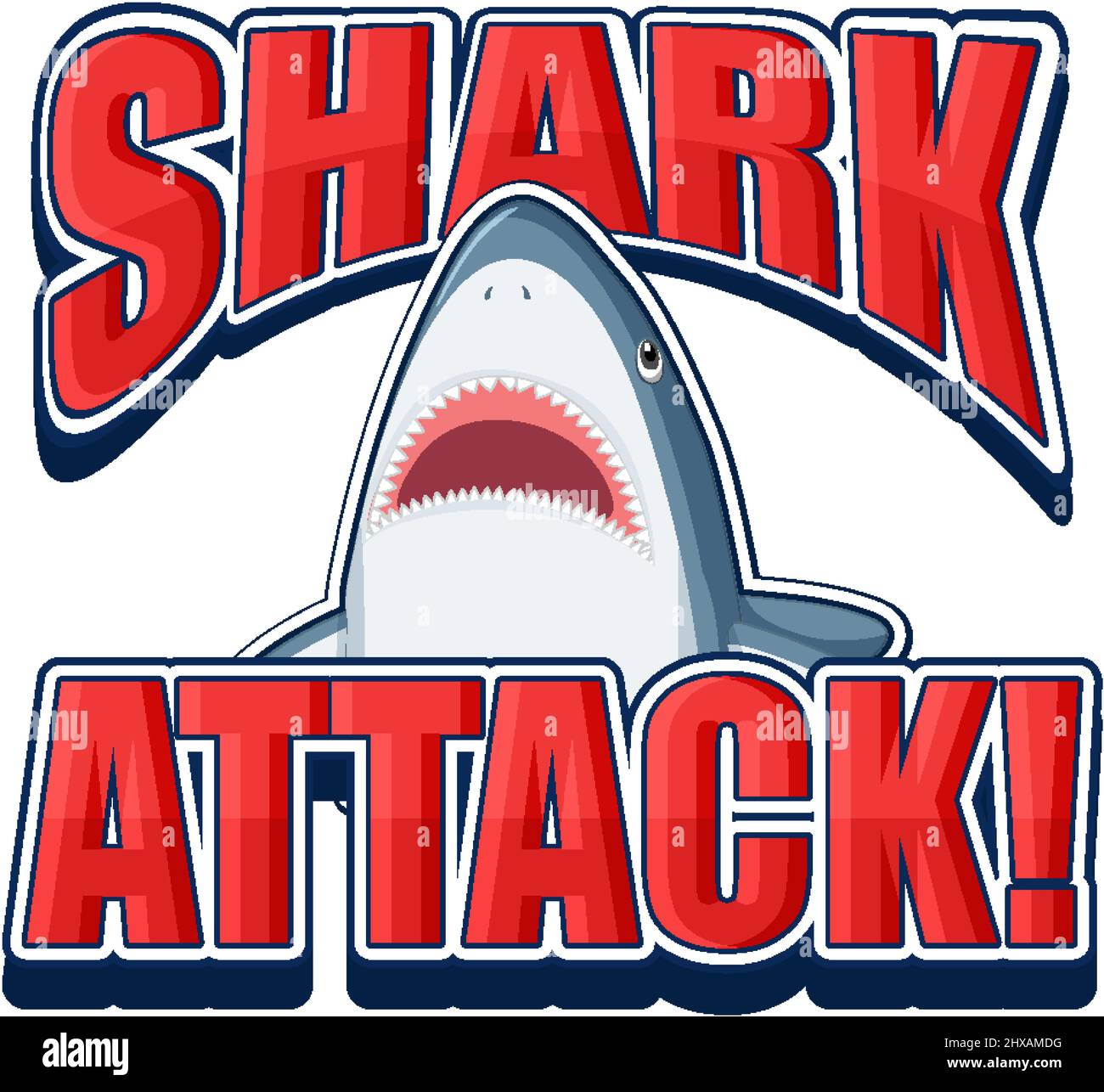 Shark attack logo design illustration Stock Vector Image & Art - Alamy
