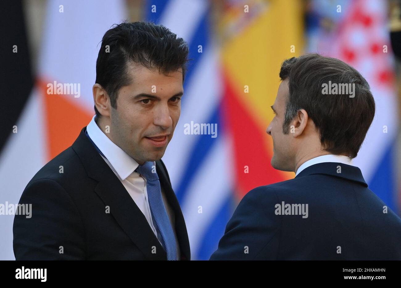 Versailles, France. 10th Mar, 2022. .France's President Emmanuel Macron ...