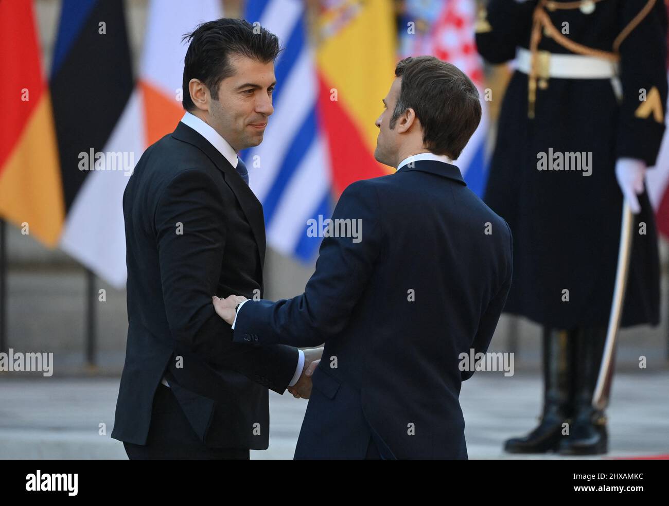 Versailles, France. 10th Mar, 2022. .France's President Emmanuel Macron ...