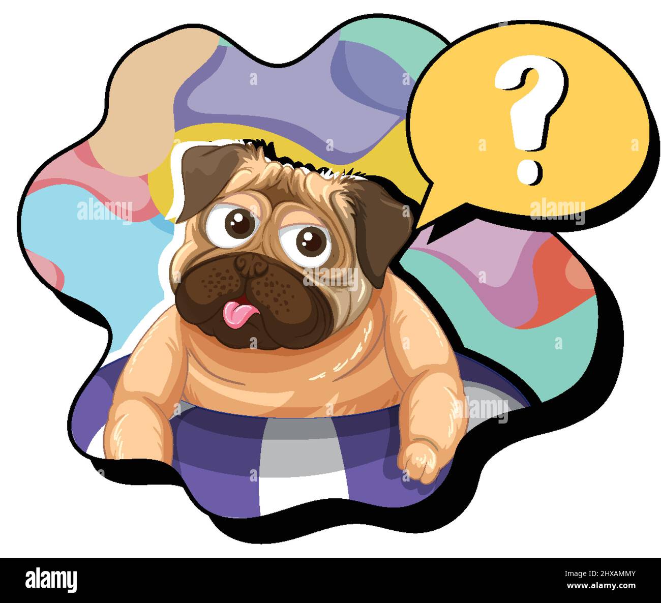 A dog thinking with question mark in callouts illustration Stock Vector ...
