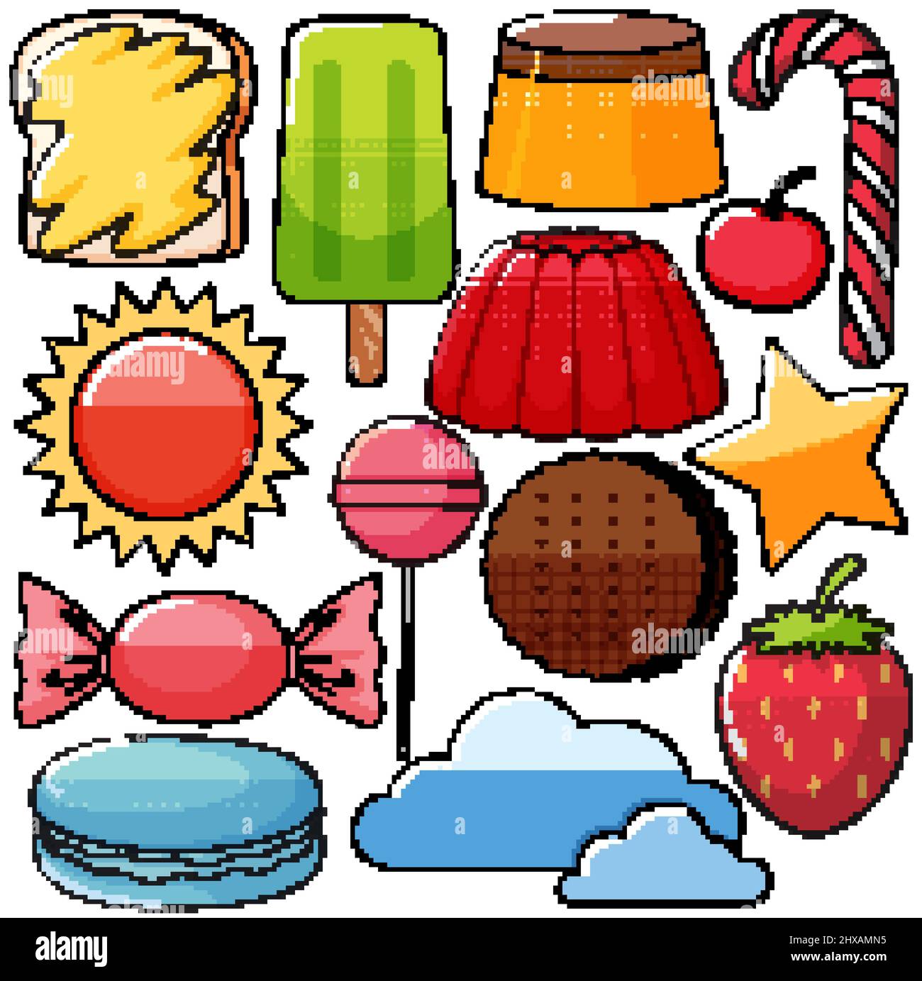 Set of vintage style cartoon on white background illustration Stock ...