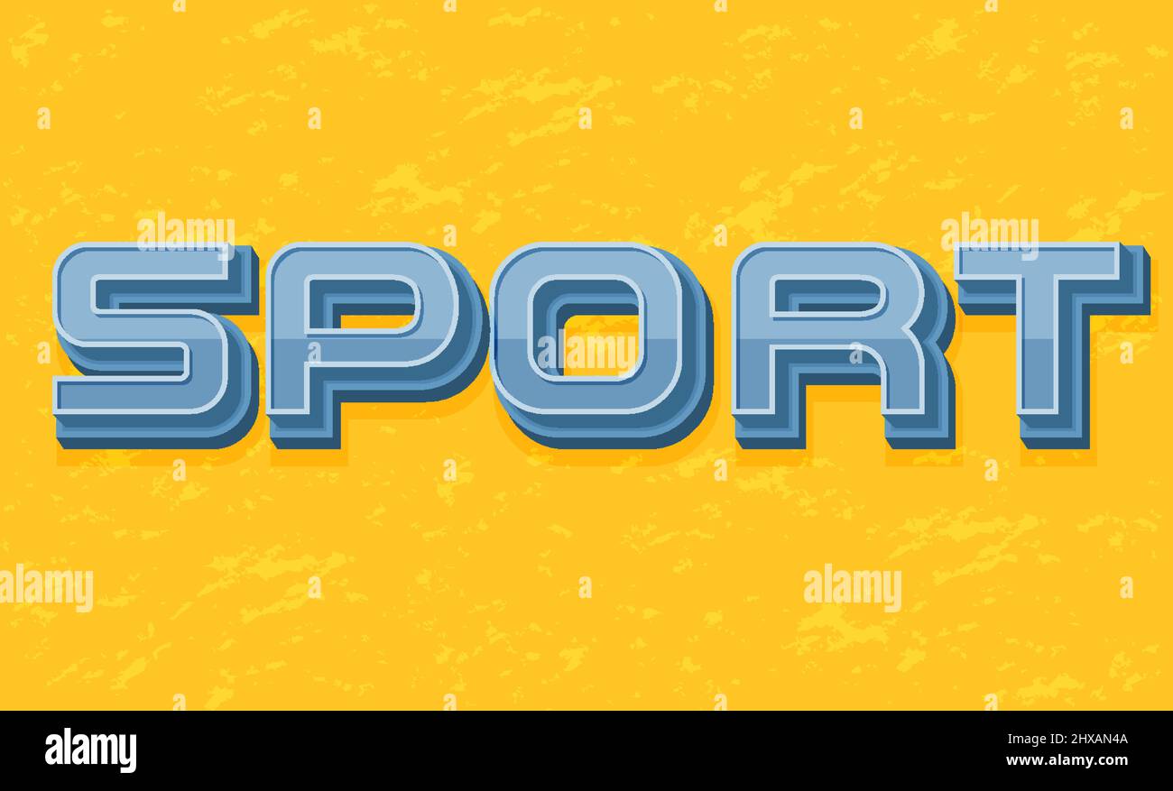 Sport font logo on yellow background illustration Stock Vector Image ...