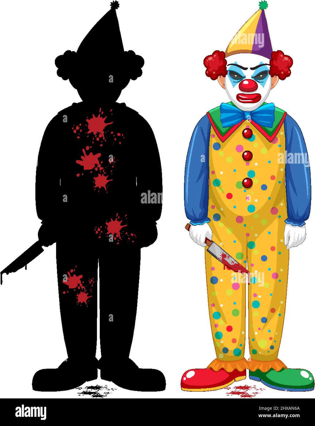 Set of scary clown on white background illustration Stock Vector Image ...
