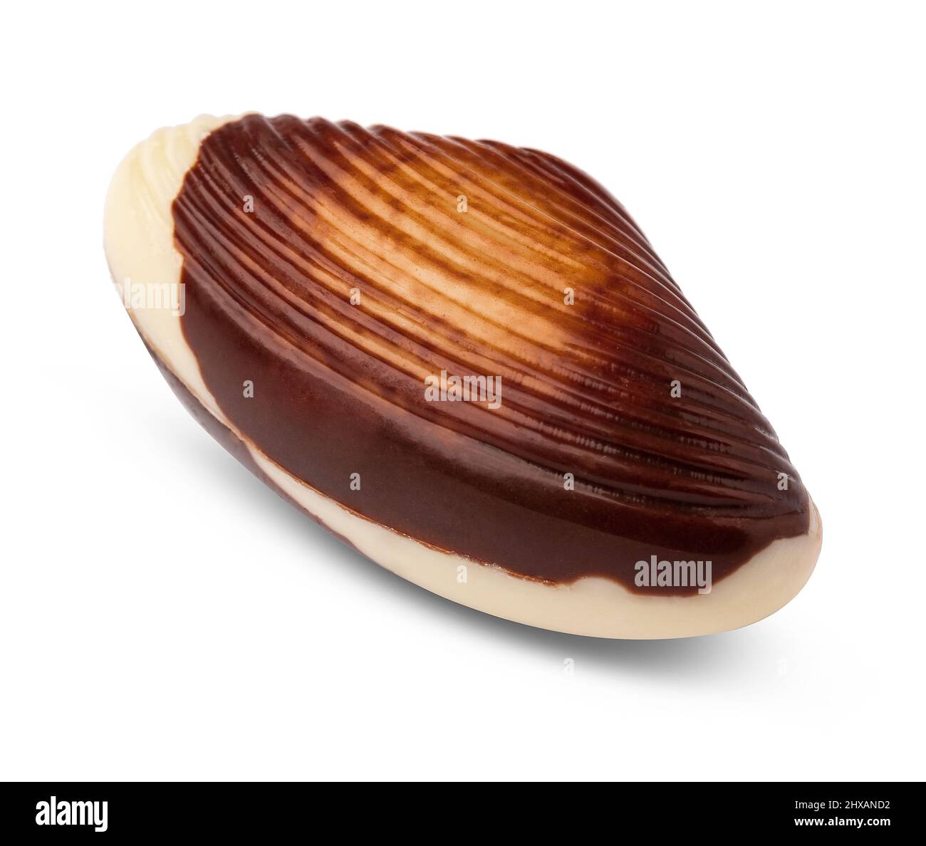 Chocolate sweets shaped as seashells isolated on white background Stock ...