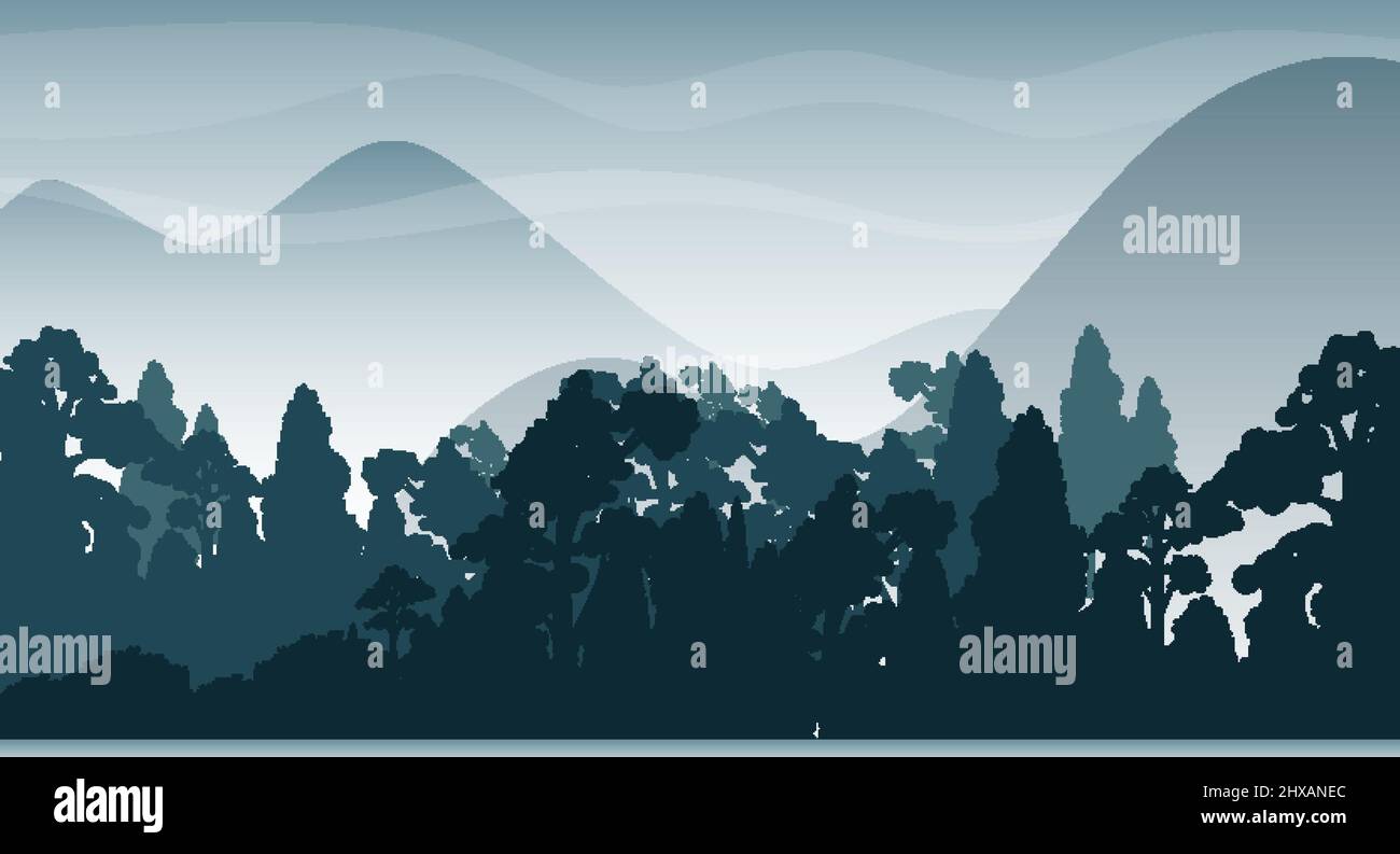 Silhouette shadow of forest scene illustration Stock Vector Image & Art ...