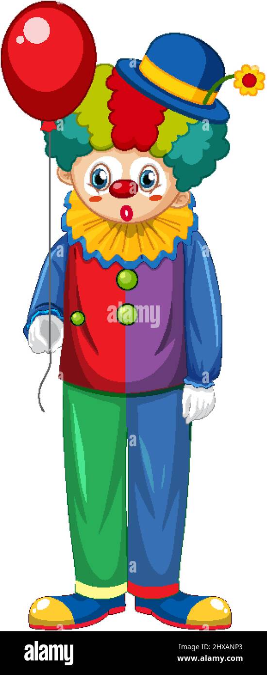 Colourful clown cartoon character illustration Stock Vector Image & Art ...