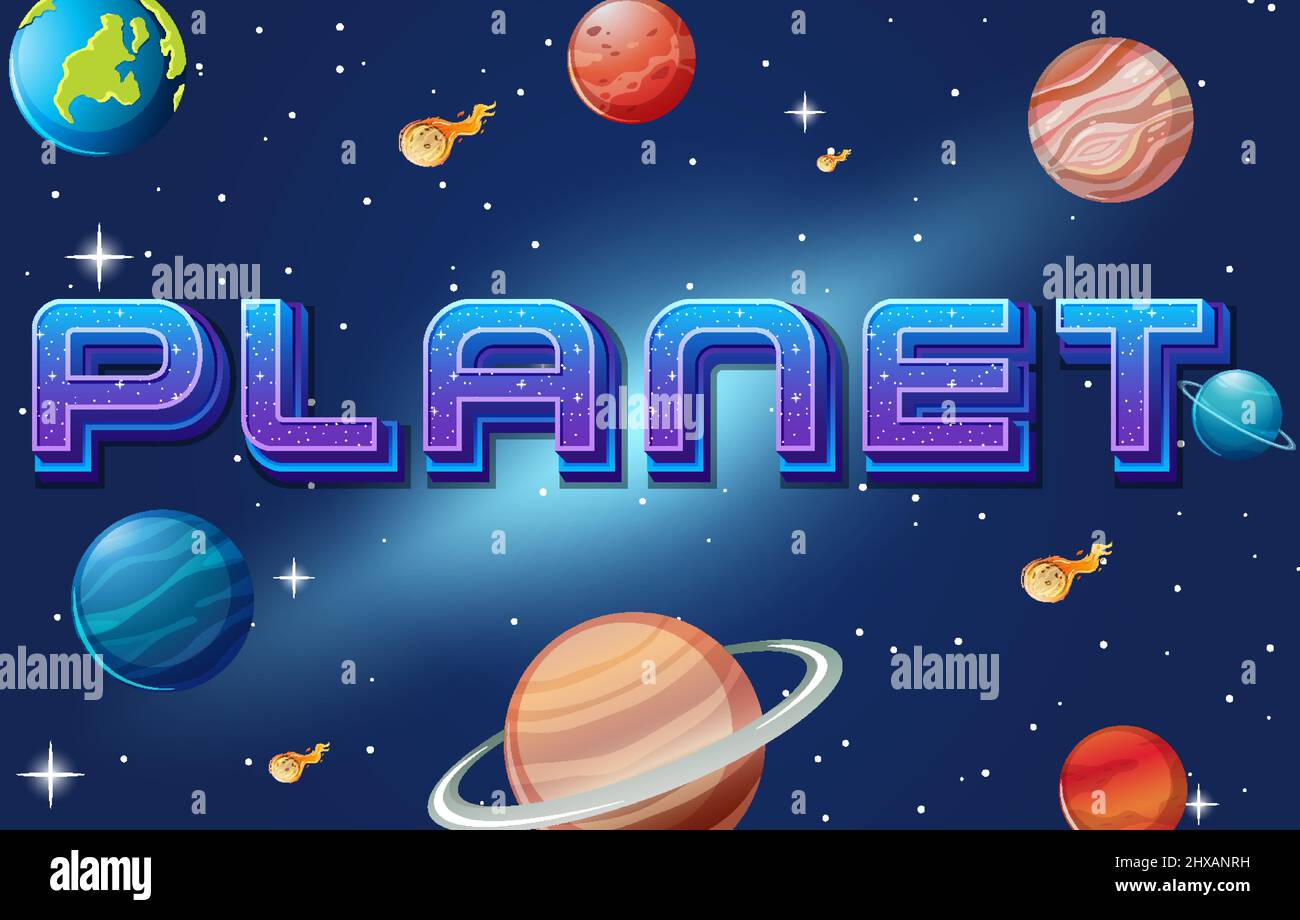 Planet logo with planet on space background illustration Stock Vector ...