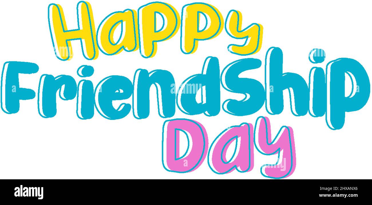 Happy Friendship Day logo banner illustration Stock Vector Image & Art ...