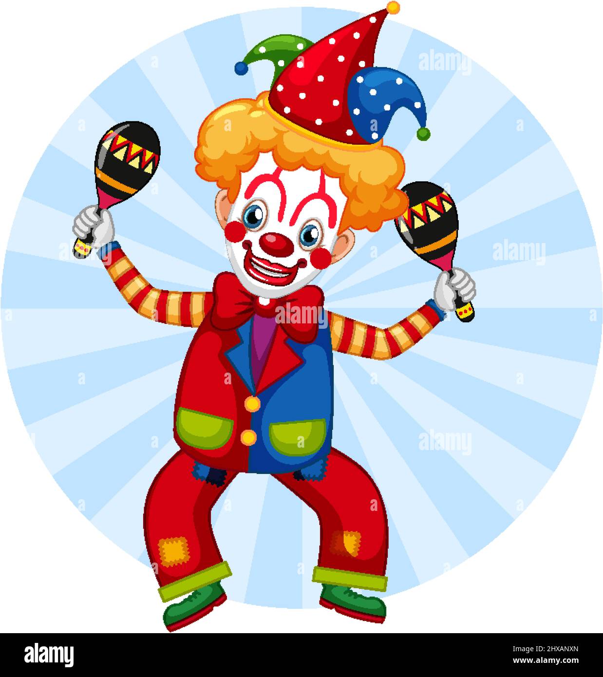 Colourful clown cartoon character illustration Stock Vector Image & Art ...