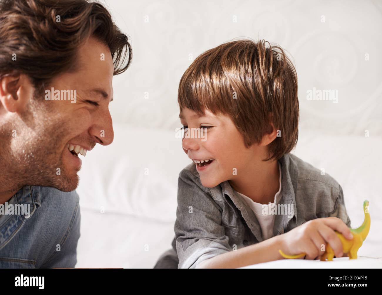 Spending the day with Dad. Cropped shot of a happy father and son ...