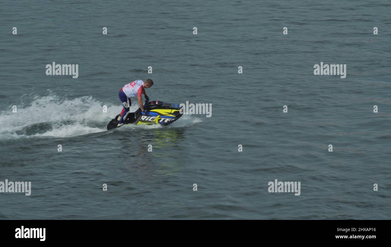 Irkutsk, Russia - August 3 2019: Baikal Jet Fest, BJF. Freestyle jet ...