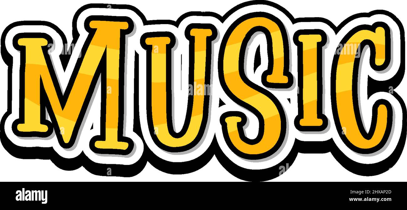 Font design for word music on white background illustration Stock ...