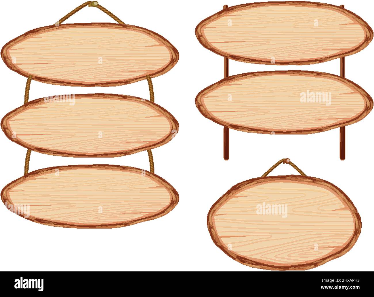 Set of different wooden sign boards illustration Stock Vector Image ...
