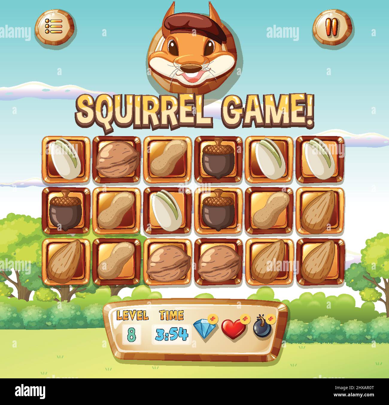 A squirrel board game scene illustration Stock Vector Image & Art - Alamy