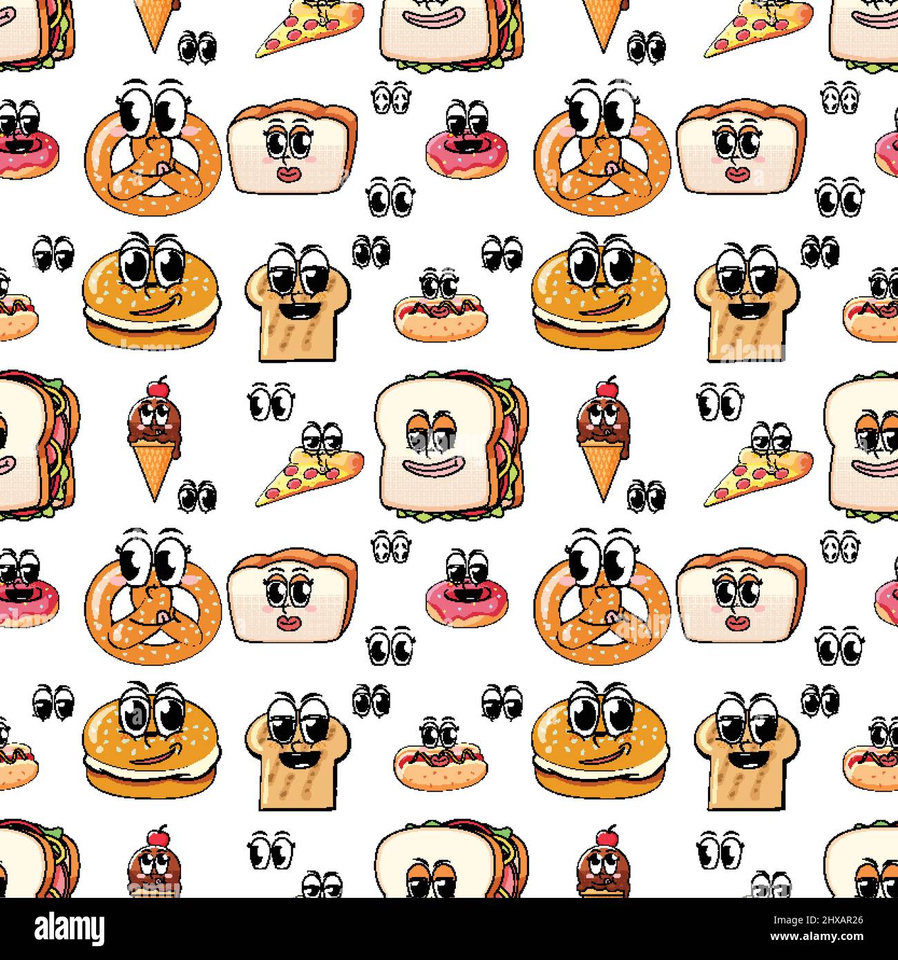 Seamless pattern cartoon on white background illustration Stock Vector ...