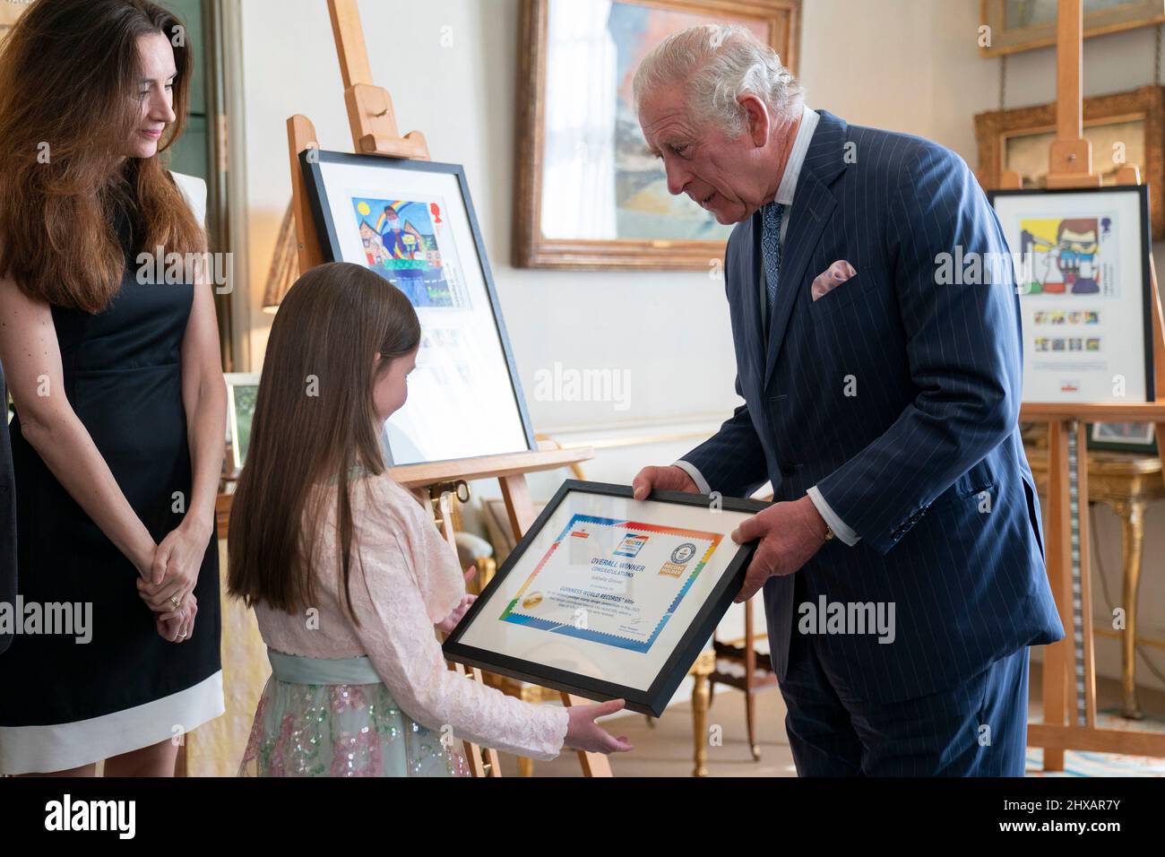 The Prince of Wales meets Isabella Grover, aged 7, a national winner of ...