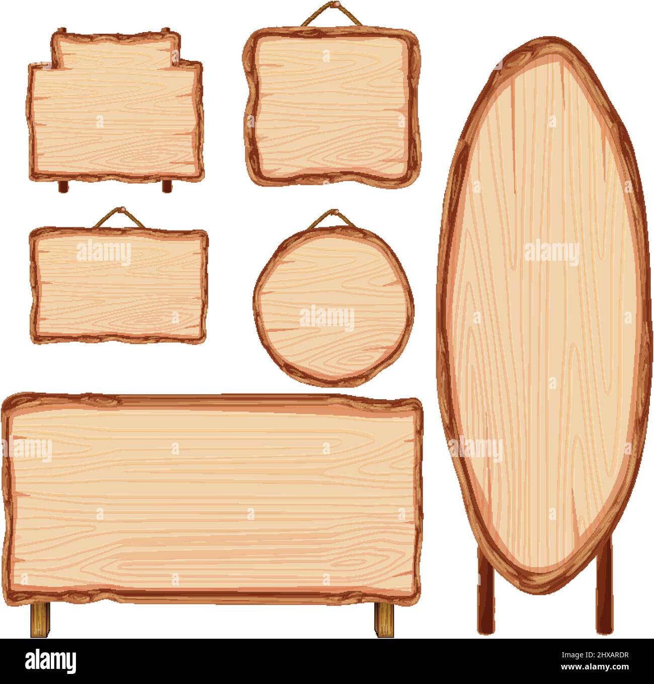 Set of different wooden sign boards illustration Stock Vector Image ...