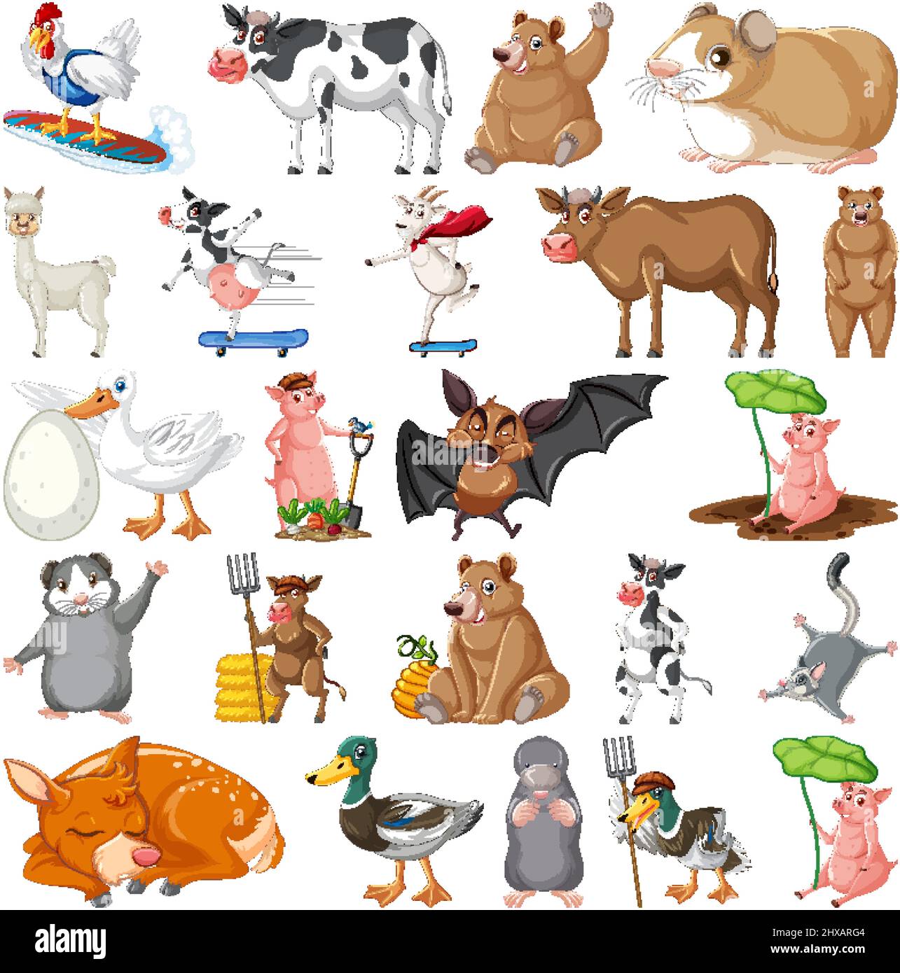 Set of different kids of animals illustration Stock Vector Image & Art ...