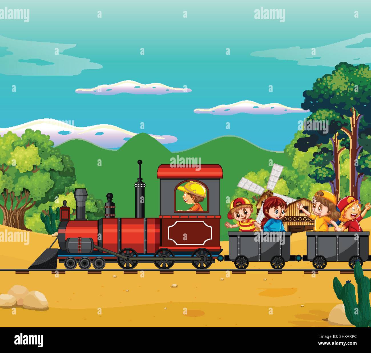Kids train track Stock Vector Images - Alamy