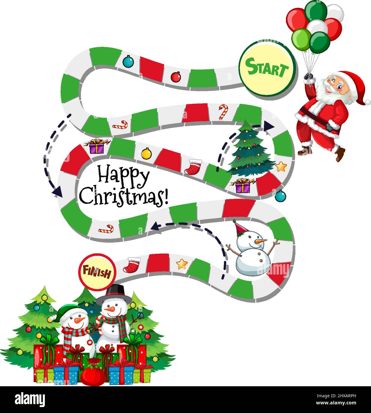 Cristmas Snake And Ladders Board