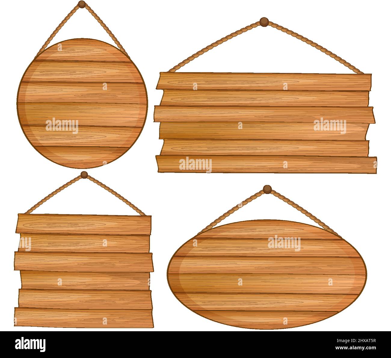 Set of wooden sign banner illustration Stock Vector Image & Art - Alamy