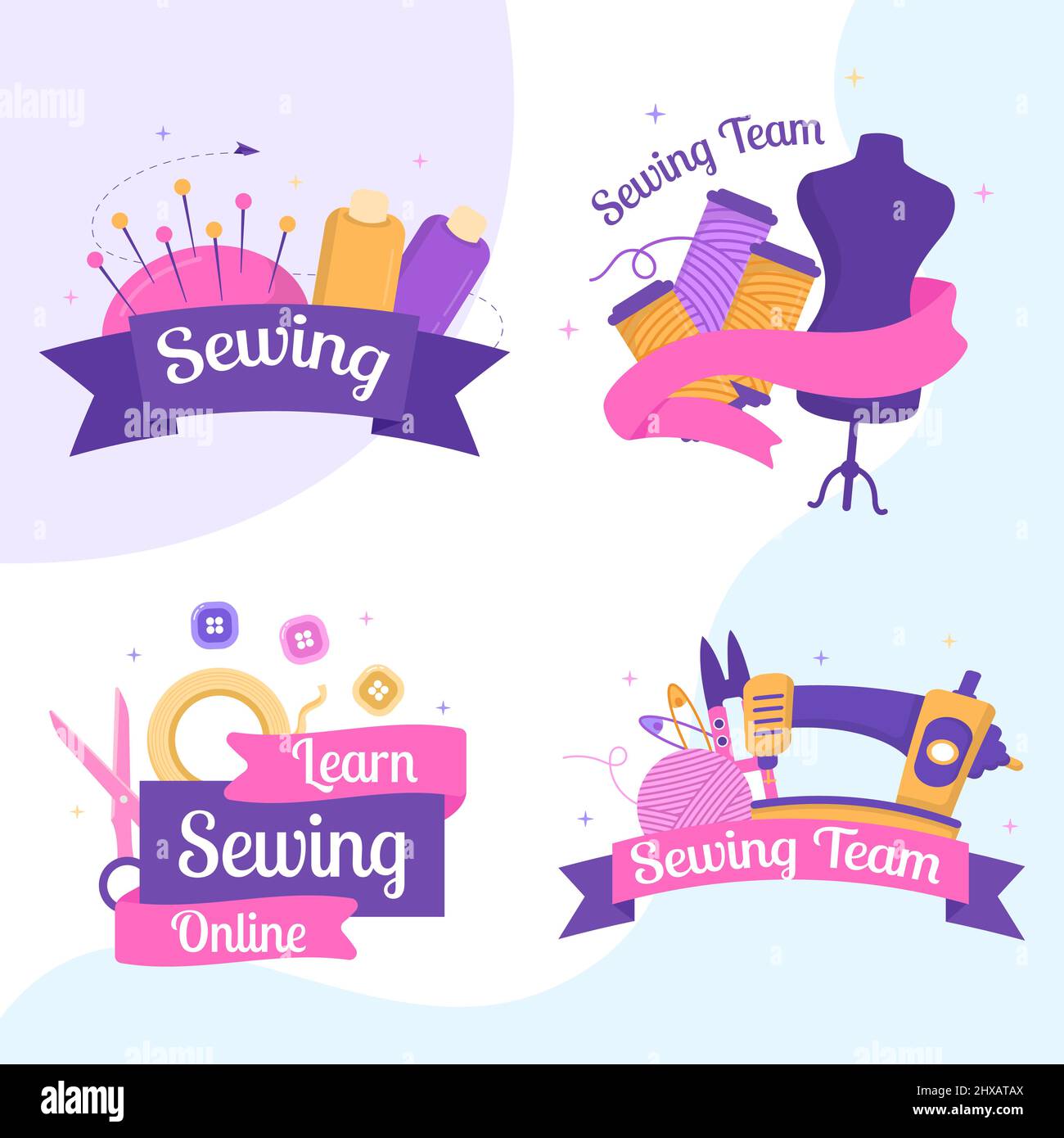 Sewing or Tailor Classes Post Template Flat Illustration Editable of ...