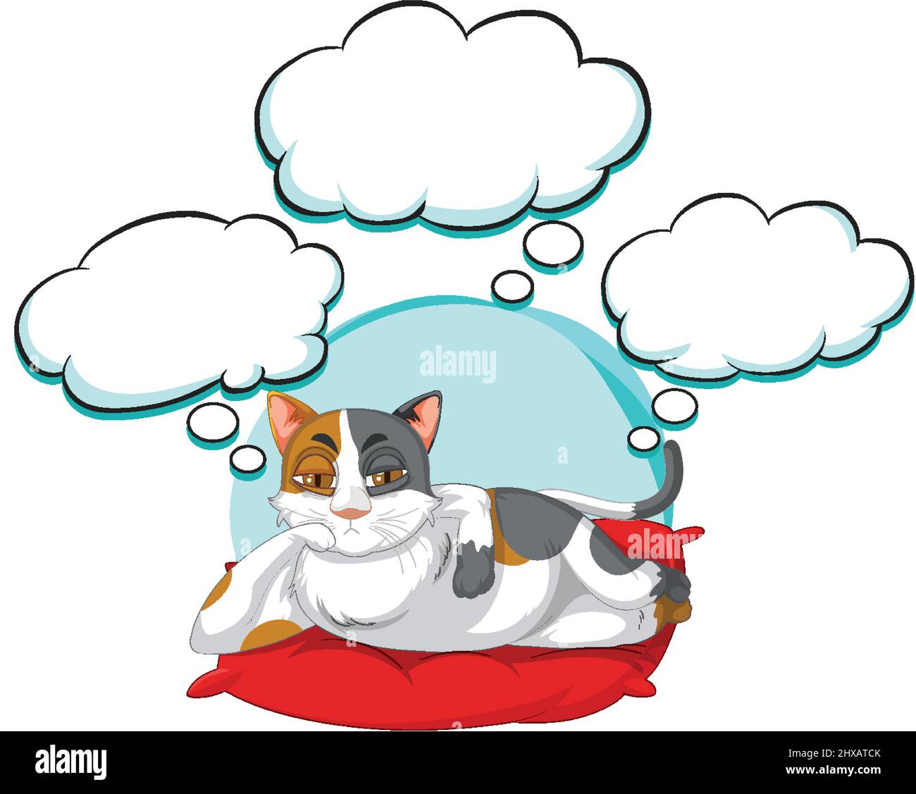 A cat thinking with many callouts illustration Stock Vector Image & Art ...