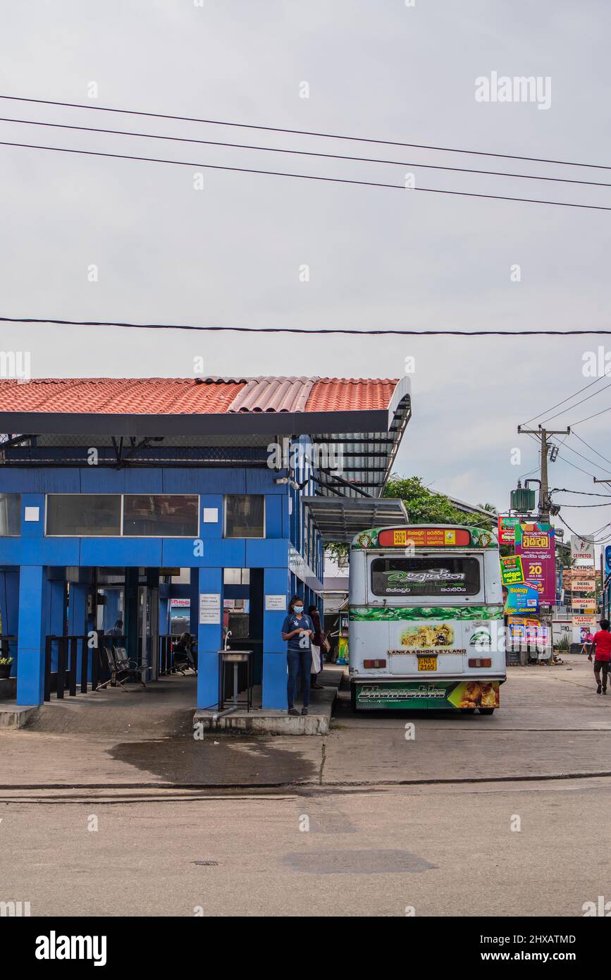 HIKKADUWA, SRI LANKA - JANUARY 04.2022: Hikkaduwa street view at the ...
