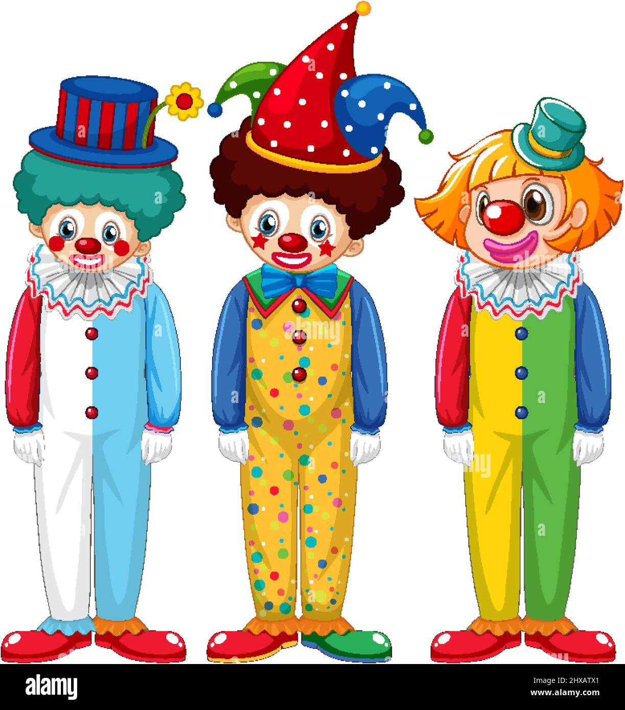 Set of clown cartoon character illustration Stock Vector Image & Art ...