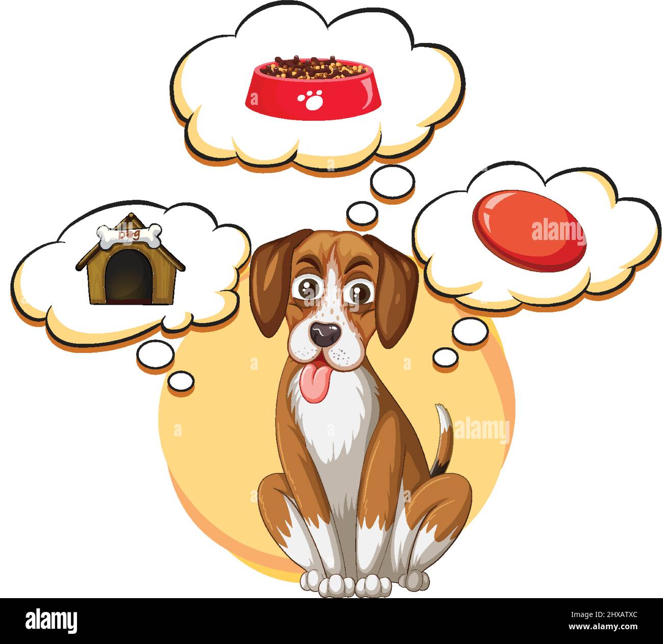 A dog thinking with many callouts illustration Stock Vector Image & Art ...