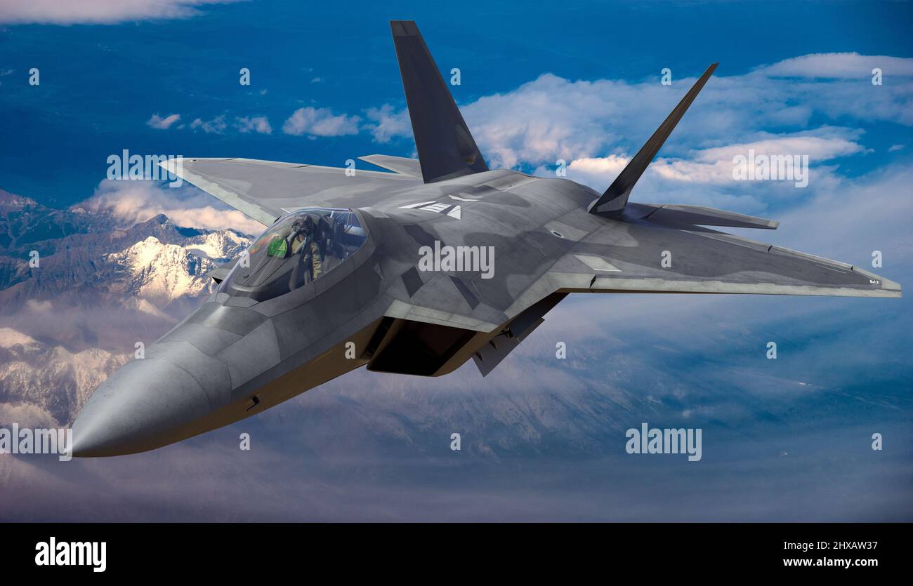 Lockheed Martin F-22 Raptor in flight Stock Photo - Alamy