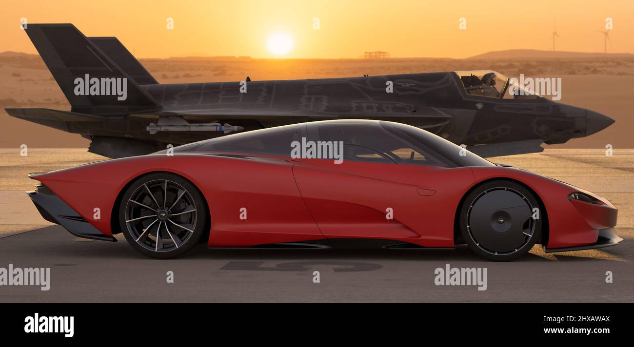 McLaren Speedtail - Hybrid Hyper-GT on the background of a modern ...