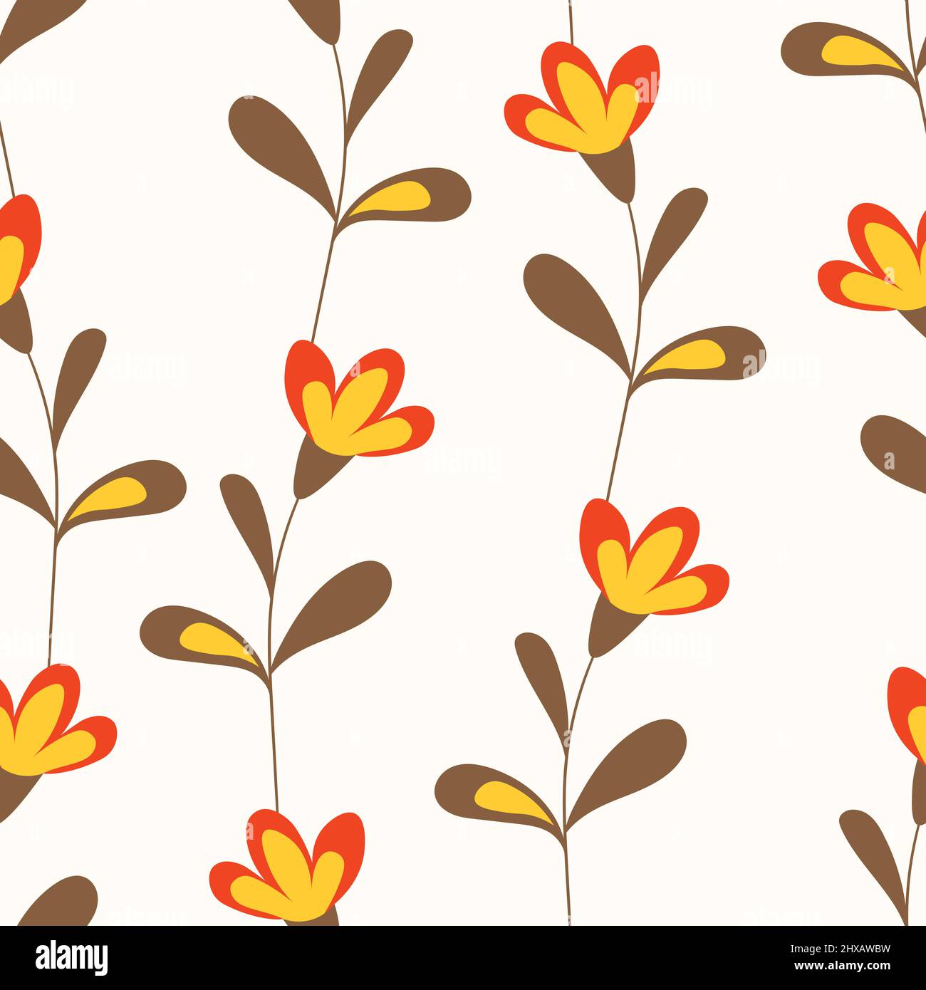 Seamless floral pattern based on traditional folk art ornaments ...