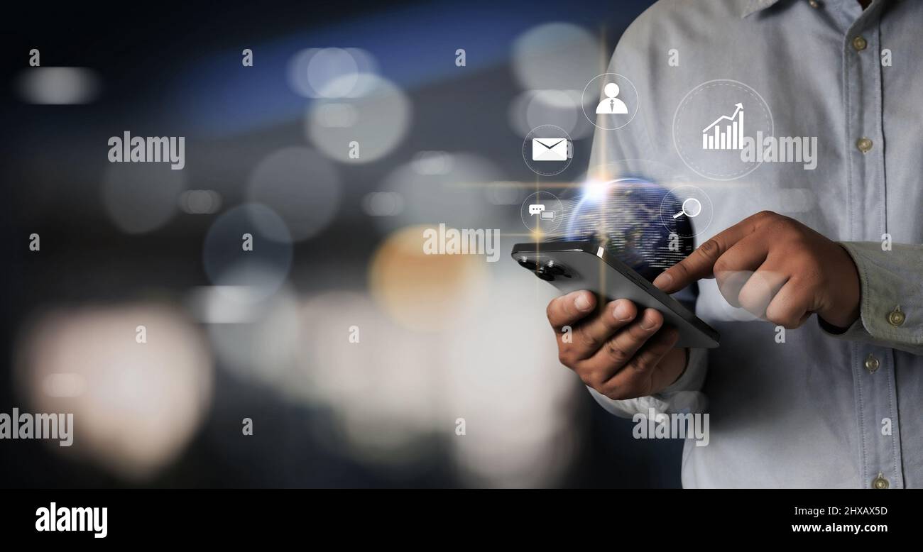 Business global internet connection application technology and digital ...